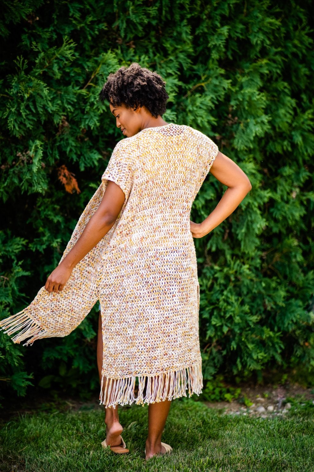 Lynn Fringe Vest, free boho crochet sleeveless duster pattern - TL Yarn ...