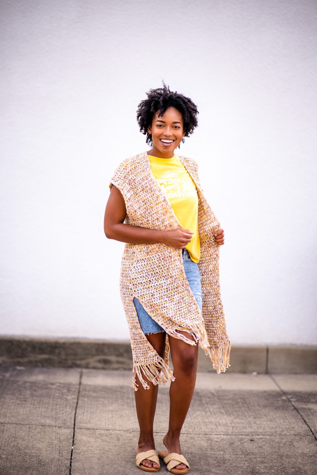 Lynn Fringe Vest, free boho crochet sleeveless duster pattern - TL Yarn ...